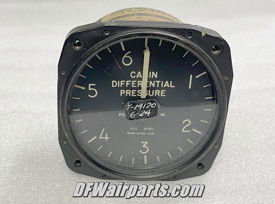 254BK-10-086-14120,, Vintage Airliner Douglas DC-6 Cabin Differential ...