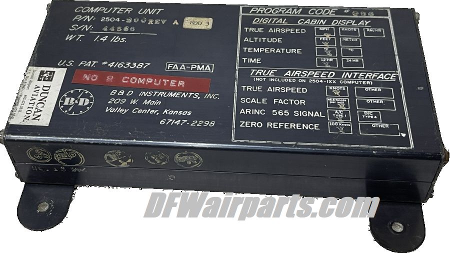 2504-200, 2504-200A, Cessna Aircraft Airspeed Computer Unit - 21950